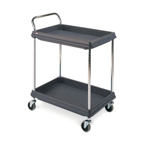 Deep Ledge Trolley PBC2030-2DBL 2-Tier Black 375053 - Hunt Office UK