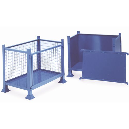 Steel Pallet With Detachable Mesh Sides WxDxH 915x610x610mm - 1000kg ...