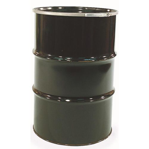 Drum Steel Open Top 45 Gallon Black/Plain - Hunt Office UK