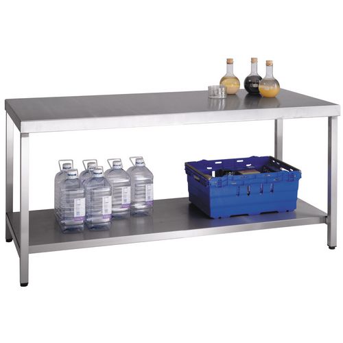 Heavy Duty Stainless Steel Workbench L1500mm With Lower Shelf - Hunt ...