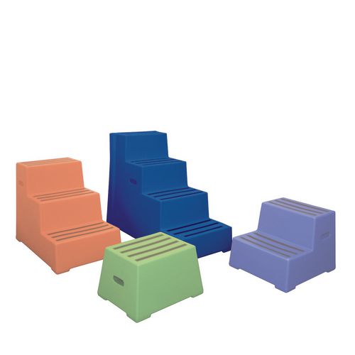 Plastic Safety Steps Four Step Blue - Hunt Office UK