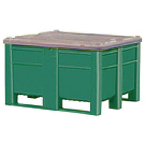 Solid Dolav Pallet Box 1200x1000x740 mm Brown & Grey Lid - Hunt Office UK