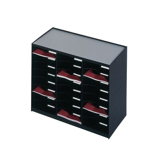 24 Compartment Mailsorter Black For A4 Literature With Label Holders ...