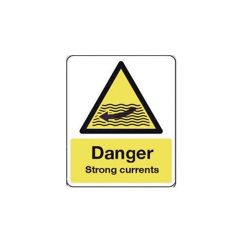 Sign Danger Strong Currents 600X450 Vinyl - Hunt Office UK