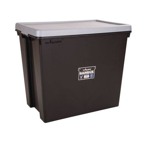 Wham Bam 92L Heavy Duty Box & Lid Black/Silver - Hunt Office UK