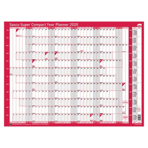 Sasco Super Compact Planner Unmounted 2020 2410103 - Hunt Office UK