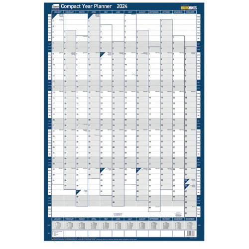 Sasco Compact Year Planner Portrait Unmounted 2024 2410221 - Hunt Office UK