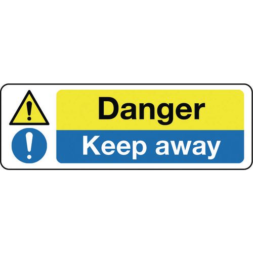Sign Danger Keep Away 300x100 Polycarb - Hunt Office UK
