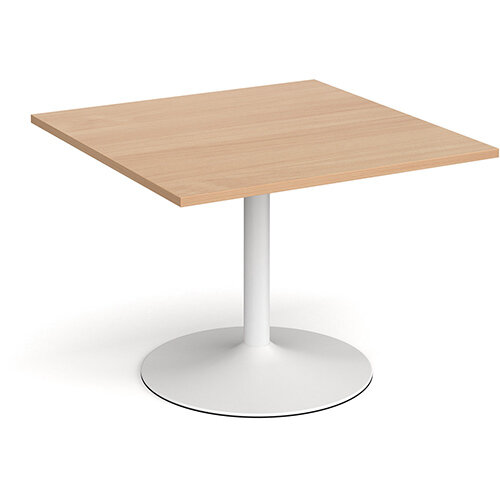 Trumpet Base Square Boardroom Table Extension 1000mm x 1000mm - White ...