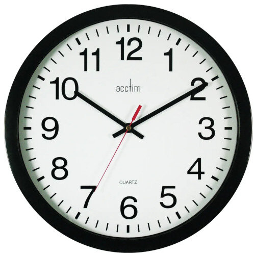 Acctim Controller Wallclock 368Mm Black - Hunt Office UK