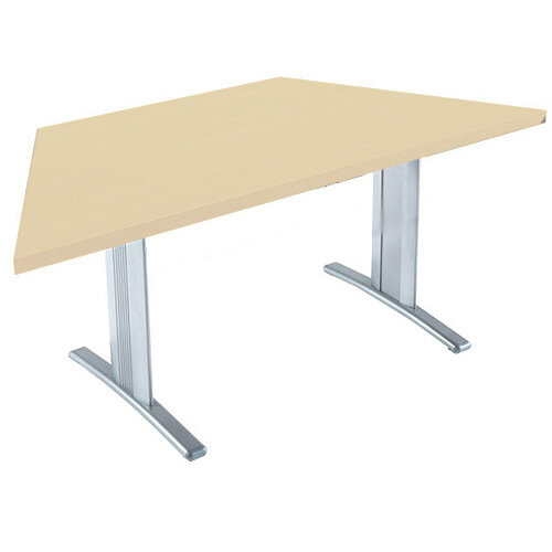 Lightweight Trapezoidal 1600x692mm Folding Conference Table Maple ...