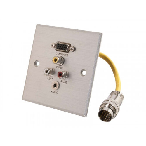C2G RapidRun Single Gang Integrated HD15 + 3.5mm + RCA Audio/Video Wall ...