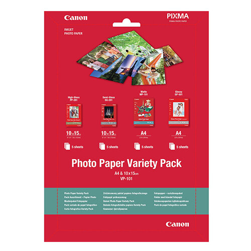 Canon Variety Pack VP-101 - 20 sheet(s) photo paper kit - for PIXMA ...
