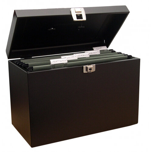 ValueX Cathedral Metal Suspension File Box Foolscap Black - Hunt Office UK