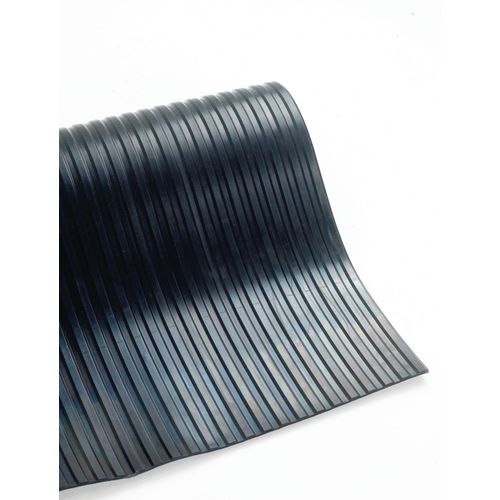 Broad Ribbed Matting 5mm 1200mm x10 Metres Black 378758 - Hunt Office UK