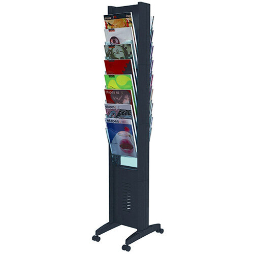 Fast Paper Double-Sided 16-Compartment Literature Display Black F276N01 ...