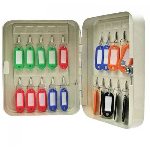 ValueX Key Cabinet 20 Hook Key Lock Steel Grey - HuntOffice.co.uk