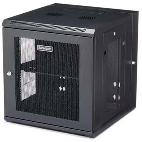12U Wall Mount Rack Cabinet with Hinge - HuntOffice.co.uk