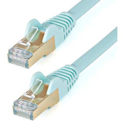 7.5m CAT6a Aqua RJ45 10GbE STP Cable - HuntOffice.co.uk