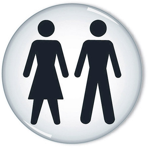General Domed Sign Women And Men Symbol 60mm - Hunt Office UK