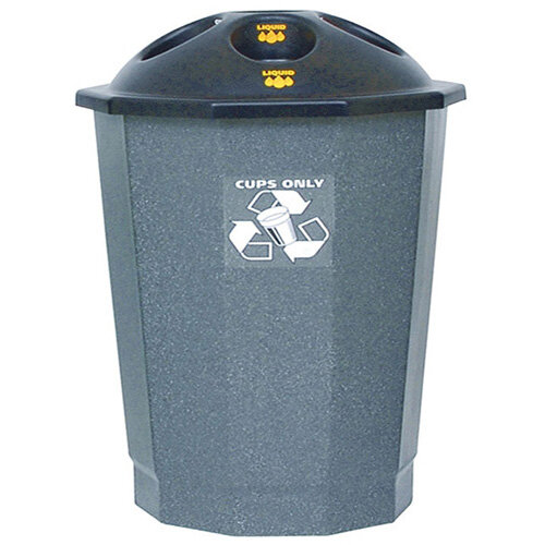General Waste Recycling Bank Closed Flap Black/Granite 75L 361032 ...
