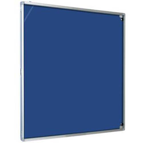 Magiboards Blue Felt Lockable Noticeboard Display Case Portrait ...
