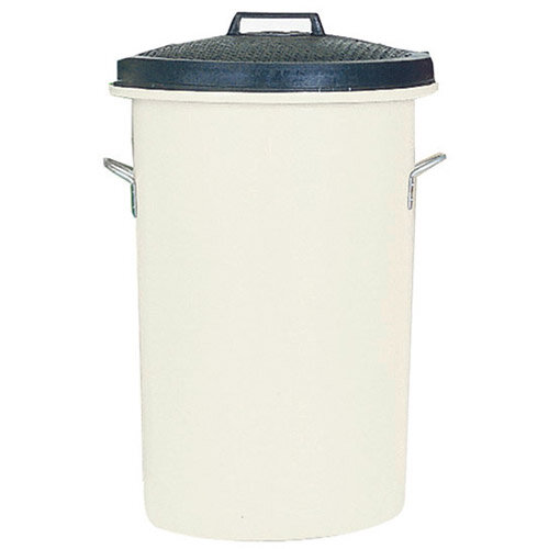 Heavy Duty Coloured Dustbin White 85 Litre 311967 - Hunt Office UK