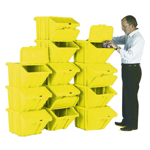 Heavy Duty Storage Bin with Lid Yellow 374353 - Hunt Office UK