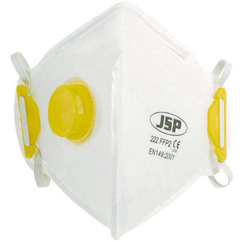 JSP Fold Flat Disposable Vertical Mask FFP2 222 Valved White BEB120-101 ...