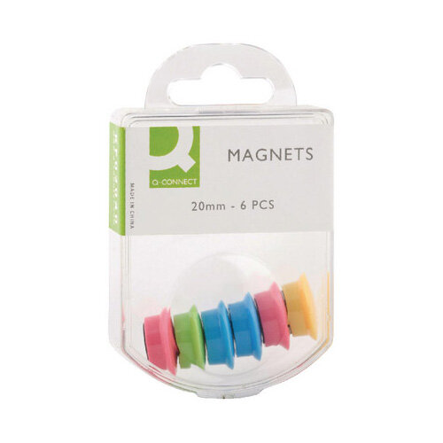 Q-Connect 24mm Assorted Magnets - Pack of 60, Ideal for Noticeboards ...