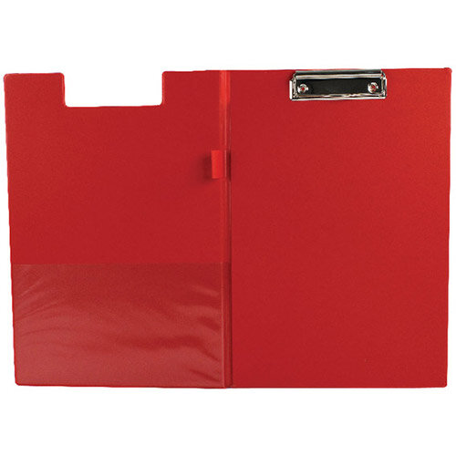 Q-Connect PVC Foldover Clipboard Foolscap/A4 Red - Hunt Office UK