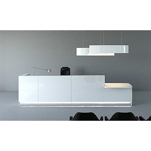 Linea Minimalist Design L Shaped Reception Unit Gloss White RD47 - Hunt ...
