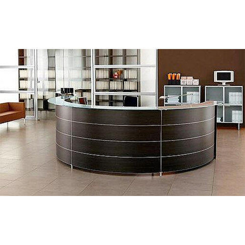 Circular Reception Unit Wenge Finish Glass Counter Top Luna RD54 - Hunt ...