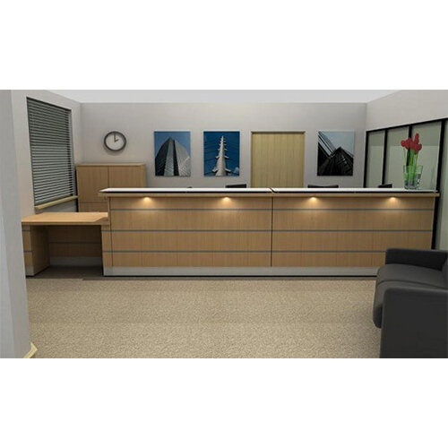 Long Straight Wooden Reception Desk RD60 - Hunt Office UK