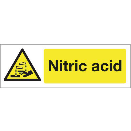 Aluminium Chemical And Substance Hazard Sign Nitric Acid - Hunt Office UK