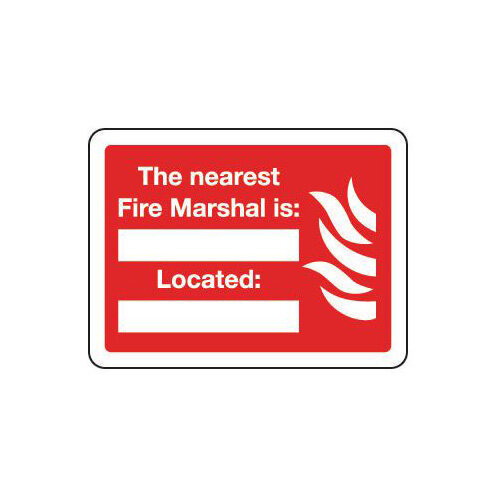 Sign The Nearest Fire Marshall 200X150 Aluminium - Hunt Office UK