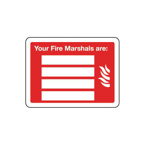 Sign Your Fire Marshals Are 200X150 Aluminium - Hunt Office UK