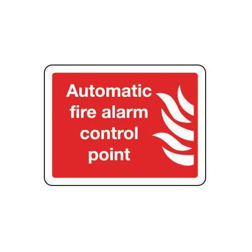 Rigid PVC Plastic Automatic Fire Alarm Control Point Sign - Hunt Office UK