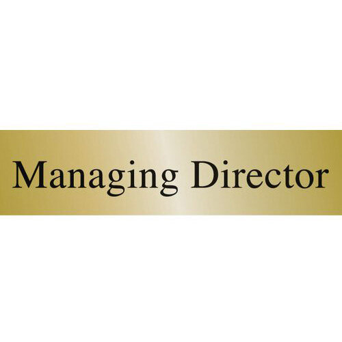 Brass Effect Prestige Range Sign Managing Director - Hunt Office UK