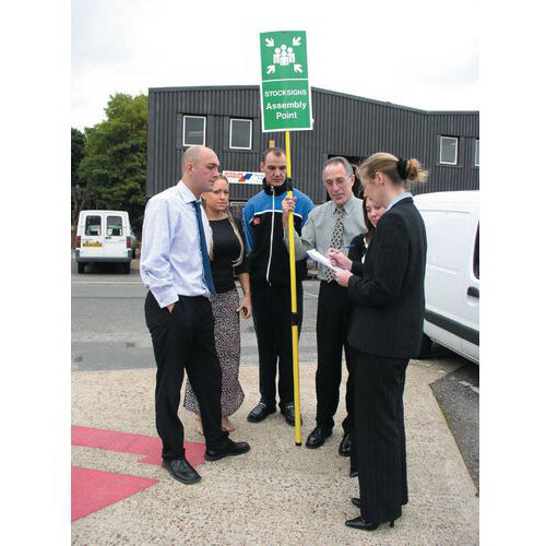 Extendable Assembly Point Sign 300X600 Rigid Plastic - Hunt Office UK