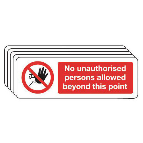 Self Adhesive Vinyl Access Prohibition Sign Multi-Pack Of 5 - Hunt ...