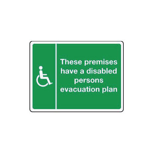 PVC Disabled Persons Evacuation Plan Sign - Hunt Office UK