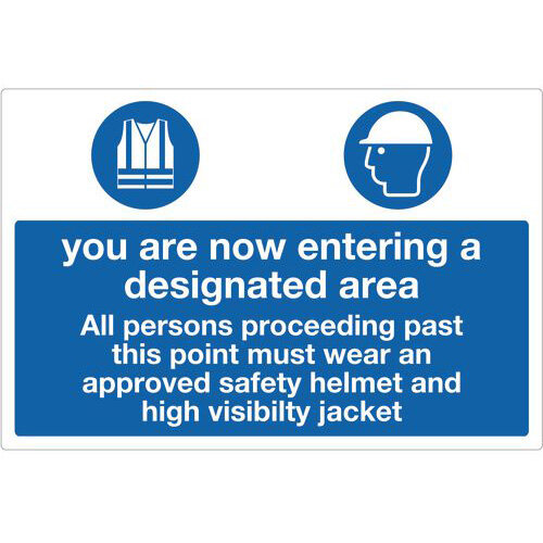 PVC Personal Protection Sign You Are Now Entering A Designated Area ...