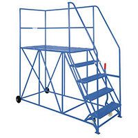 Mobile Work Platform Telescopic With Guard Rails With 6 Steps Working ...